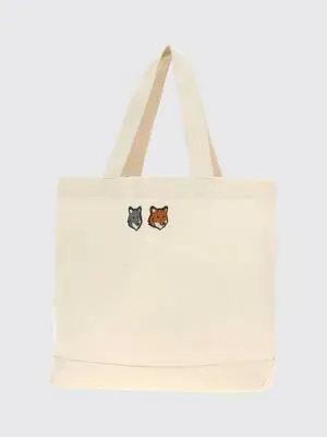 Maison Kitsuné Cotton Tote Bag With Chillax Fox Logo Print