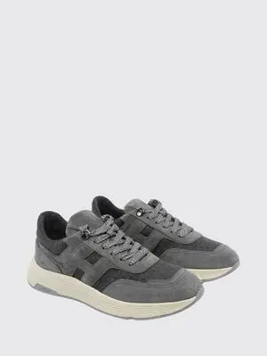 Hogan Hyperlight Wool Blend And Suede Sneakers With Side H Logo