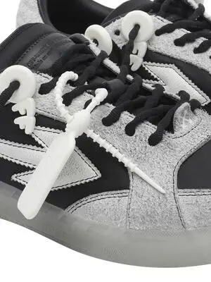 Off-White End Of Play Low-top Sneakers In Suede And Nylon With Applied Logo Tag - Black