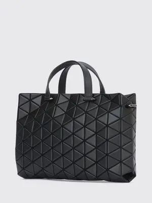 Issey Miyake Leather Handbag With Geometric Design And Double Handle