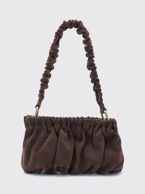 Marni Ruched Synthetic Suede Shoulder Bag - Brown