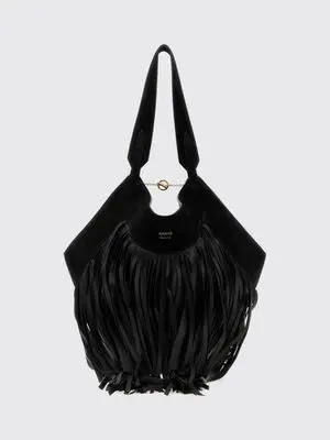 Khaite Lotus Suede Shoulder Bag With Fringes