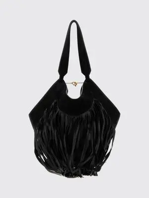 Khaite Lotus Suede Shoulder Bag With Fringes