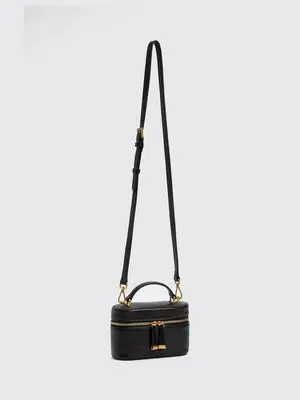 TWINSET Smooth Leather Mini Handbag With Removable Strap - Black