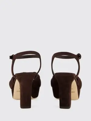 JIMMY CHOO Heloise Suede High Heel Platform Sandals