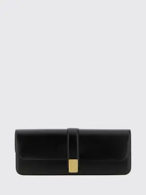Khaite Blake Leather Clutch With Snap Closure And Laminated Logo