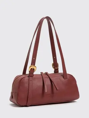 TWINSET Grained Leather Shoulder Bag With Double Adjustable Handle