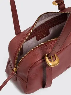 TWINSET Grained Leather Shoulder Bag With Double Adjustable Handle