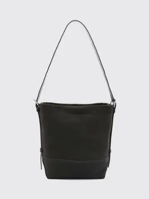 LEMAIRE Small Suede Leather Tote Bag With Adjustable Handle - Ebony