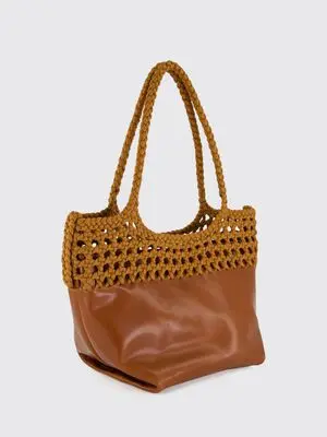 Hereu Elma Crochet Leather And Organic Cotton Tote Bag