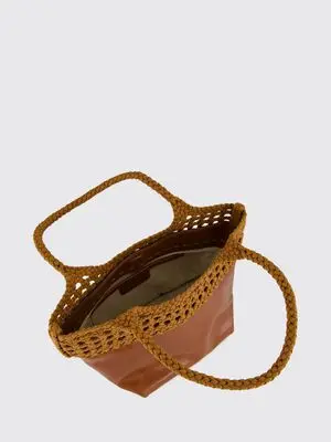 Hereu Elma Crochet Leather And Organic Cotton Tote Bag