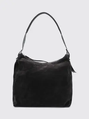 LEMAIRE Suede Leather Tote Bag With Zip Closure - Ebony