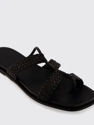 Hereu Lina Woven Lambskin Mules With Low Heel