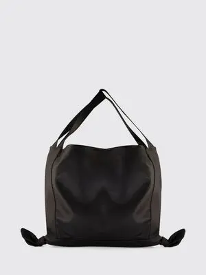 Hereu Calf Leather Tote Bag With Double Handle And Decorative Knot