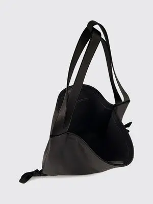 Hereu Calf Leather Tote Bag With Double Handle And Decorative Knot