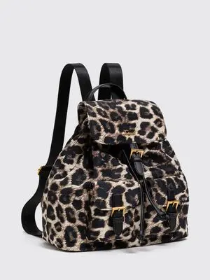 TWINSET Animal Print Polyester Backpack With Patch Pockets
