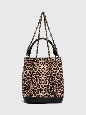 TWINSET Animal Print Handbag With Removable Chain Shoulder Strap