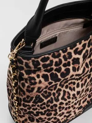 TWINSET Animal Print Handbag With Removable Chain Shoulder Strap