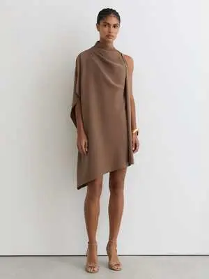 REISS Ellery One-shoulder Draped Mini Dress