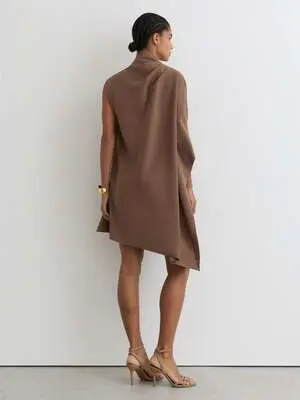 REISS Ellery One-shoulder Draped Mini Dress
