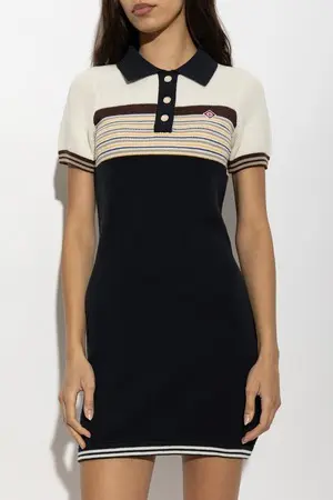 Casablanca Dress With Logo Patch