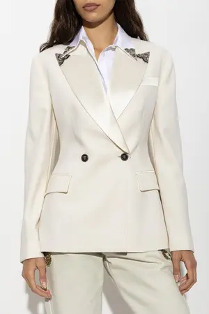 Versace Wool Blazer With Shimmering Embellishments