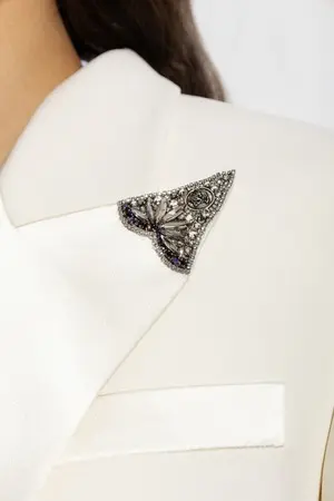 Versace Wool Blazer With Shimmering Embellishments