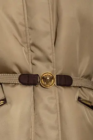 Versace Beige Belted Padded Jacket