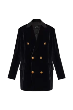 Etro Velvet Double-breasted Blazer In By