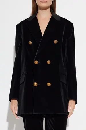 Etro Velvet Double-breasted Blazer In By