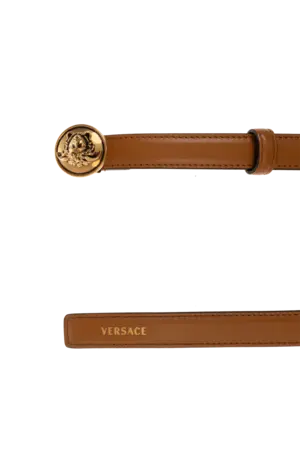 Versace Leather Skinny Belt By