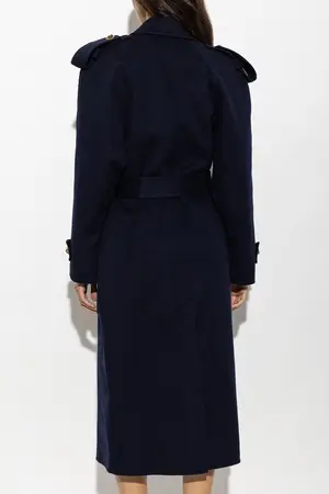 Versace Double-breasted Wool Trench Coat