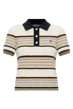 Casablanca Striped Pattern Polo Shirt