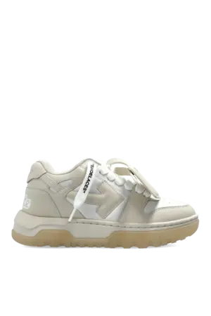 Off-White Ooo Chunky Varsity -white Low Top Sneakers By - Beige