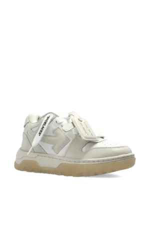 Off-White Ooo Chunky Varsity -white Low Top Sneakers By - Beige
