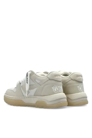 Off-White Ooo Chunky Varsity -white Low Top Sneakers By - Beige