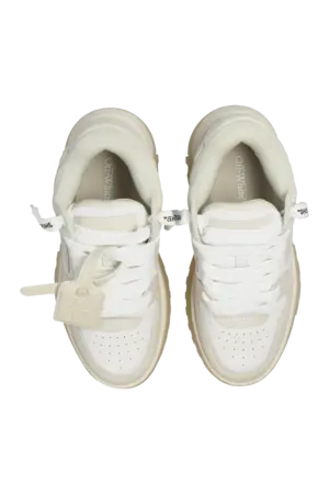 Off-White Ooo Chunky Varsity -white Low Top Sneakers By - Beige