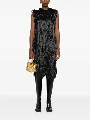 Prada Abito Midi Con Fiocchi