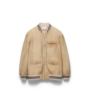 Prada Sheepskin Bomber Jacket - Neutral