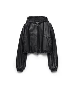 Prada Hooded Nappa Leather Jacket - Black