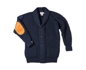 &SONS TRADING CO Pioneer British Wool Cardigan Navy