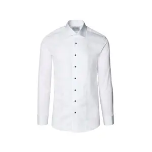 RON TOMSON Lurex Paneled Spread Collar Shirt - White