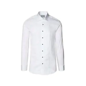 RON TOMSON Lurex Paneled Spread Collar Shirt - White