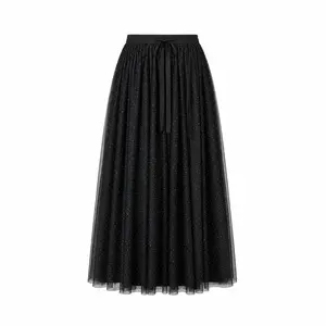 YUMI Diamonte Tulle Midi Skirt
