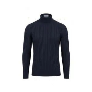 RON TOMSON Roll Neck Ribbed Sweater Navy - Blue