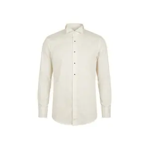RON TOMSON Neutrals Wing Classical Top Front Stud Tuxedo Shirt Light