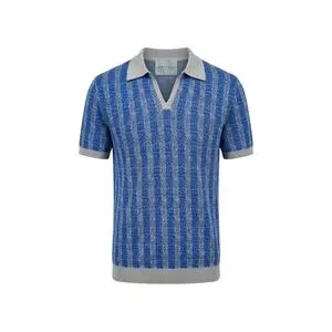 RON TOMSON Textured Knit Polo Shirt