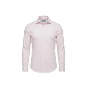 RON TOMSON Pure Cotton Spread Collar Fitted Dress Shirt Light - Pink