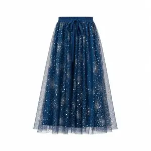 YUMI Navy Star Sparkle Tulle Skirt