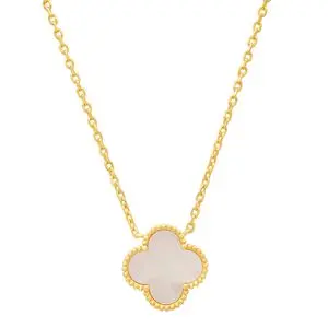 KYLIE HARPER Mother Of Pearl Clover Necklace - Gold